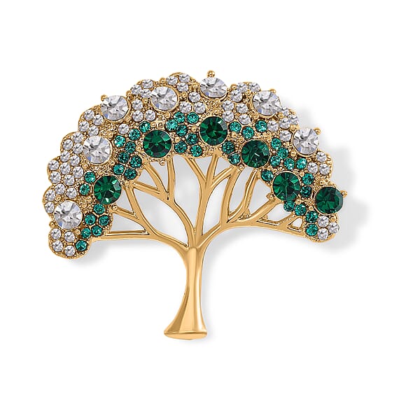 Multi Colour Crystal Tree of Life Brooch - 7875863 - TJC