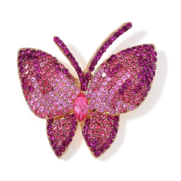 Multi Color Butterfly Crystal Brooch - 7876011 - TJC