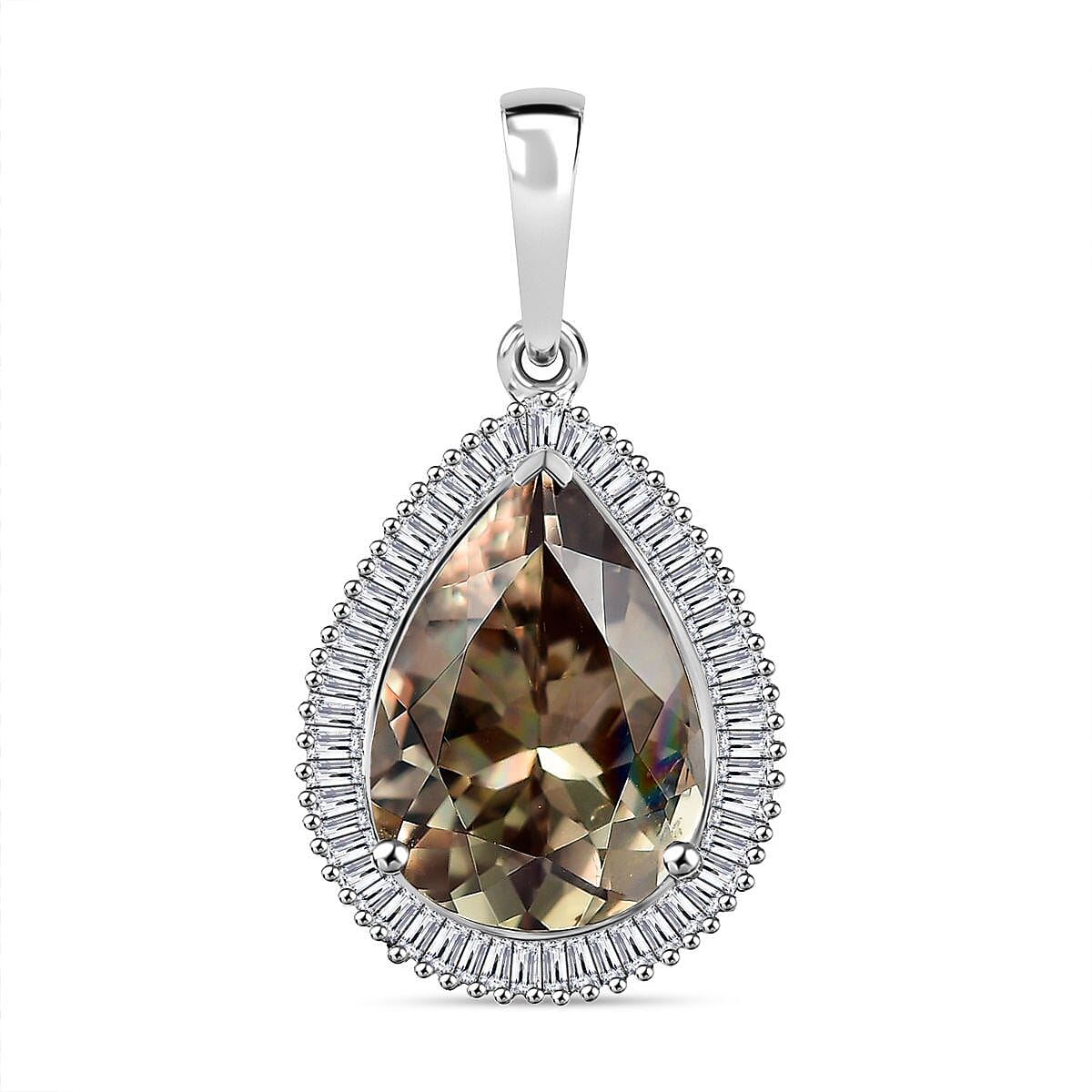 950 Platinum AAAA Turkizite, White Diamond EF, VS2 Solitaire Pendant ...