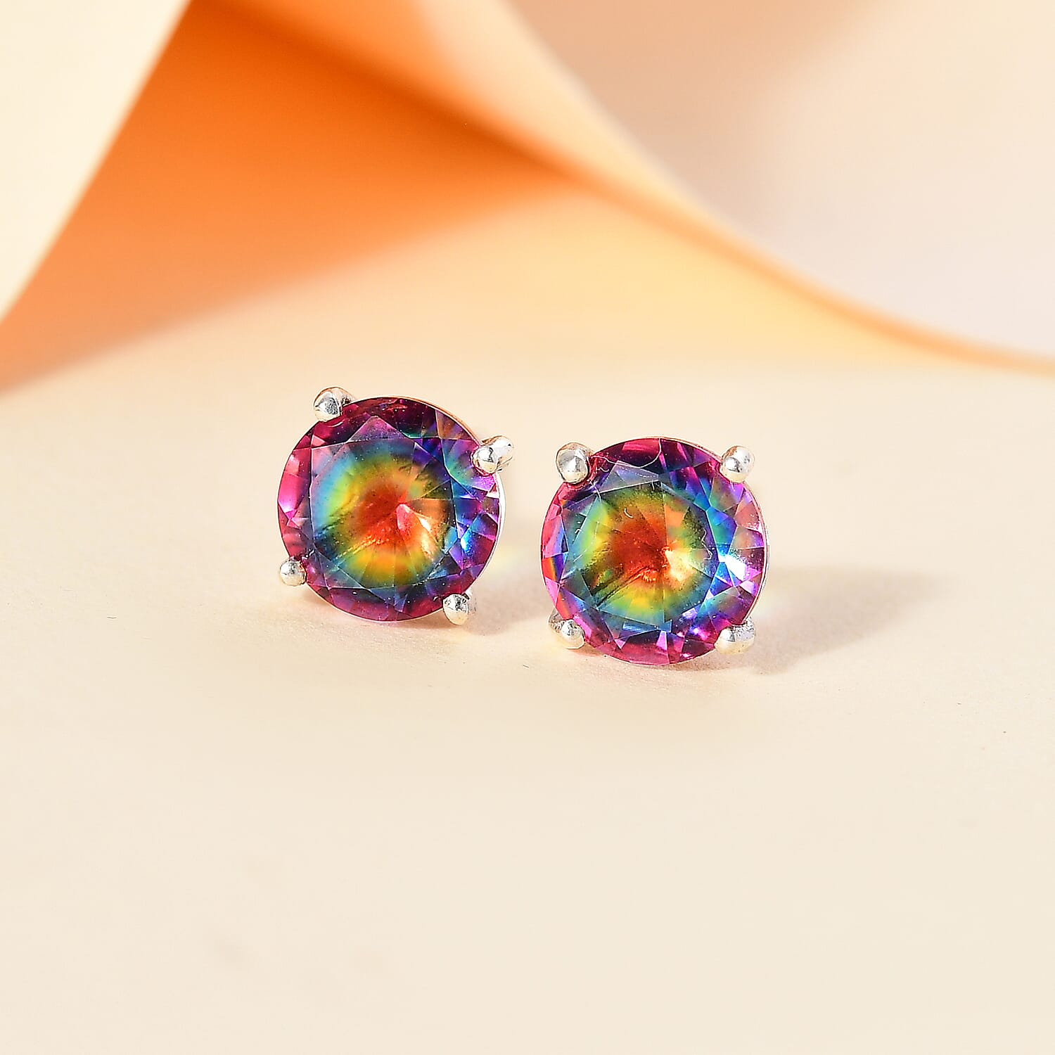 Nebula Quartz Doublet Earrings in Rhodium Plated Sterling Silver 2.78 ...