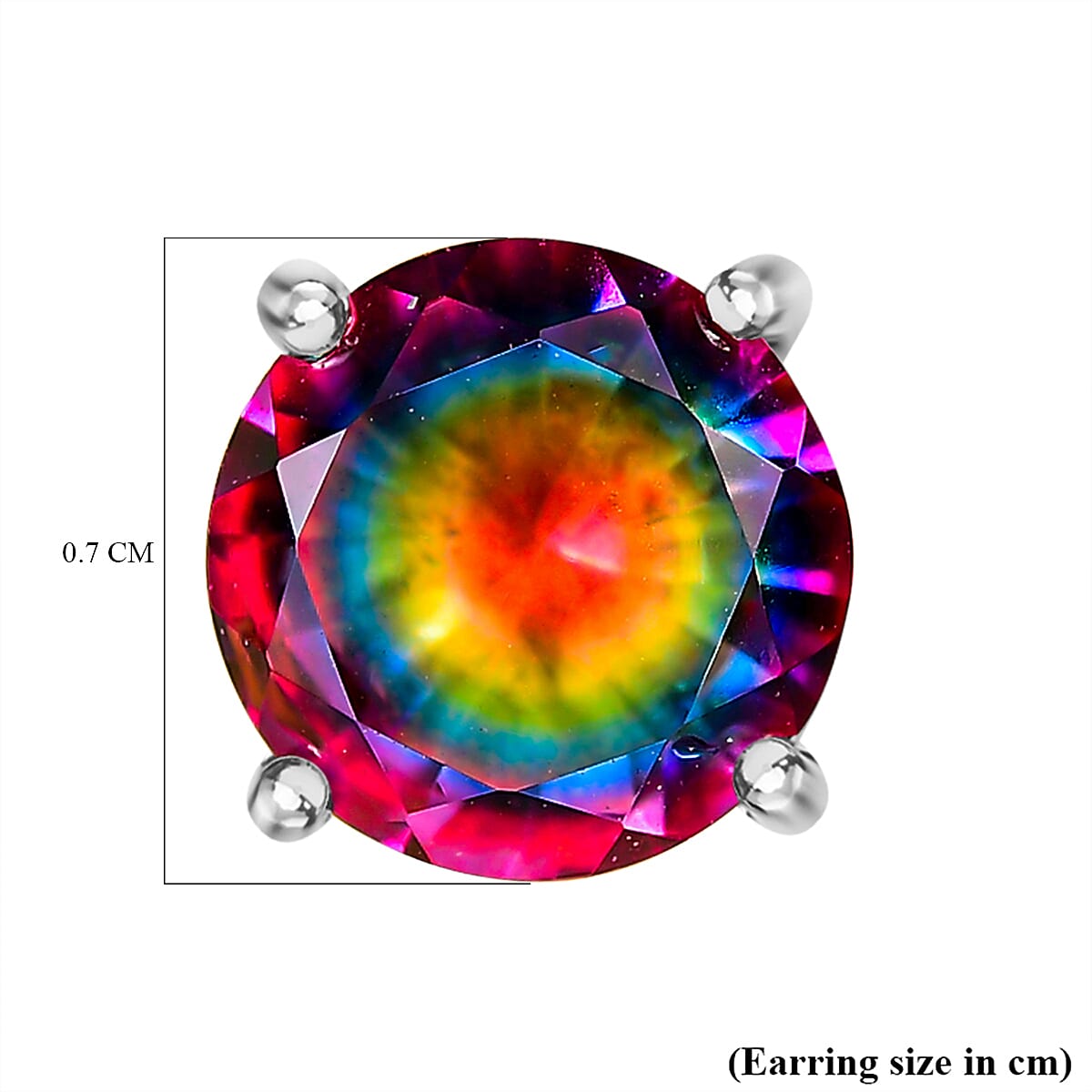 Nebula Quartz Doublet Earrings in Rhodium Plated Sterling Silver 2.78 ...