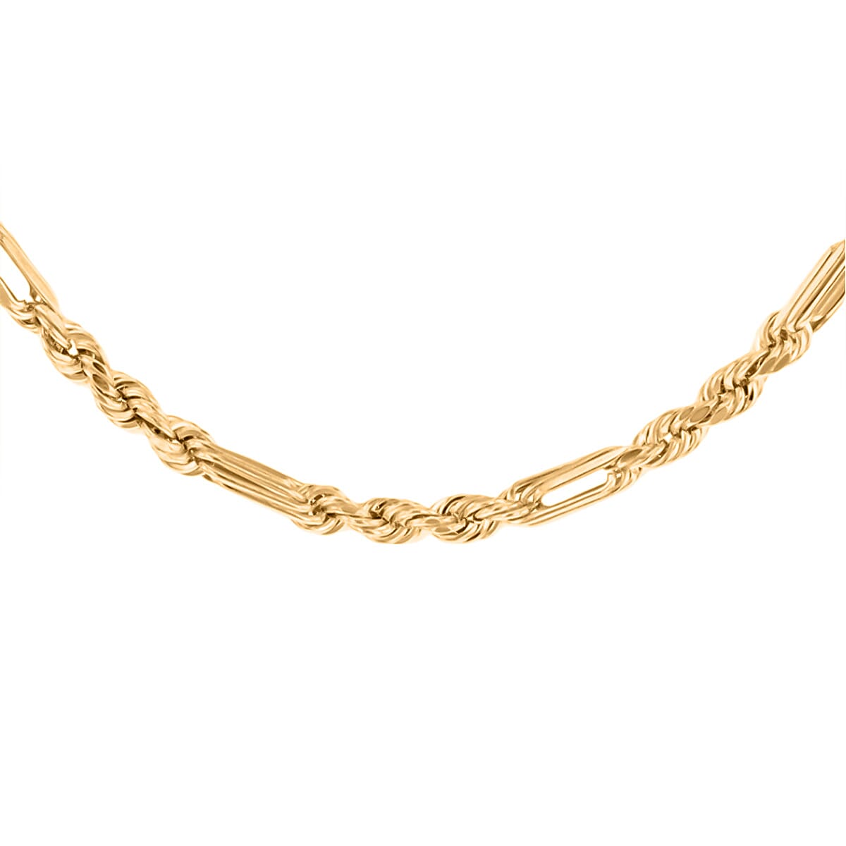 Designer Inspired - 9K Yellow Gold Rope Paperclip Necklace (Size - 20 ...