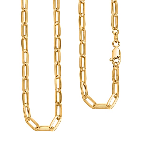 First Time Ever - 18K Yellow Gold Paperclip Necklace (Size - 18 ...