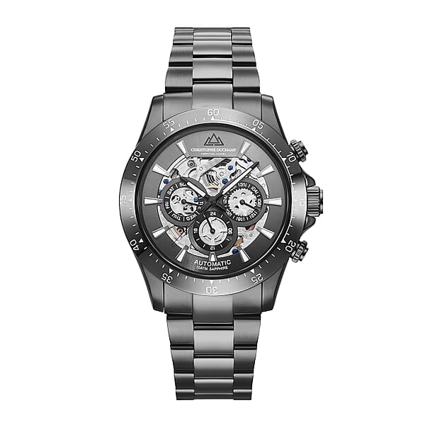 CHRISTOPHE DUCHAMP Grand Mont Automatic Movement Skeleton Dial Watch ...