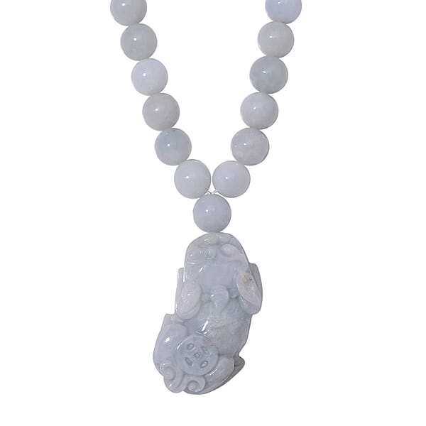 Biggest Jade Offer - Natural Type A Jadeite Necklace With Pixiu Carving ...