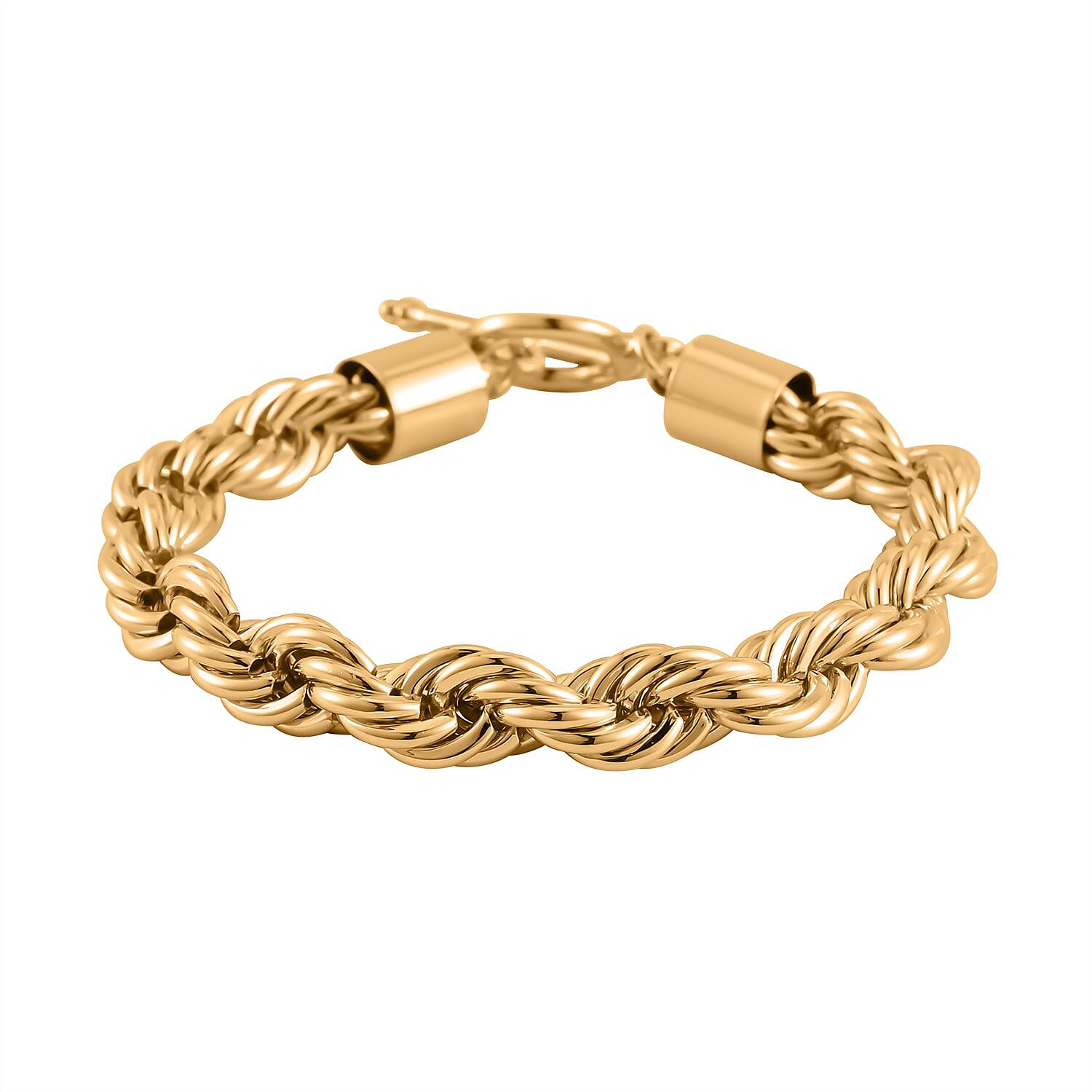 Heavy Rope Bracelet with Bar Clasp (Size - 7.5) in Yellow - 7948662 - TJC