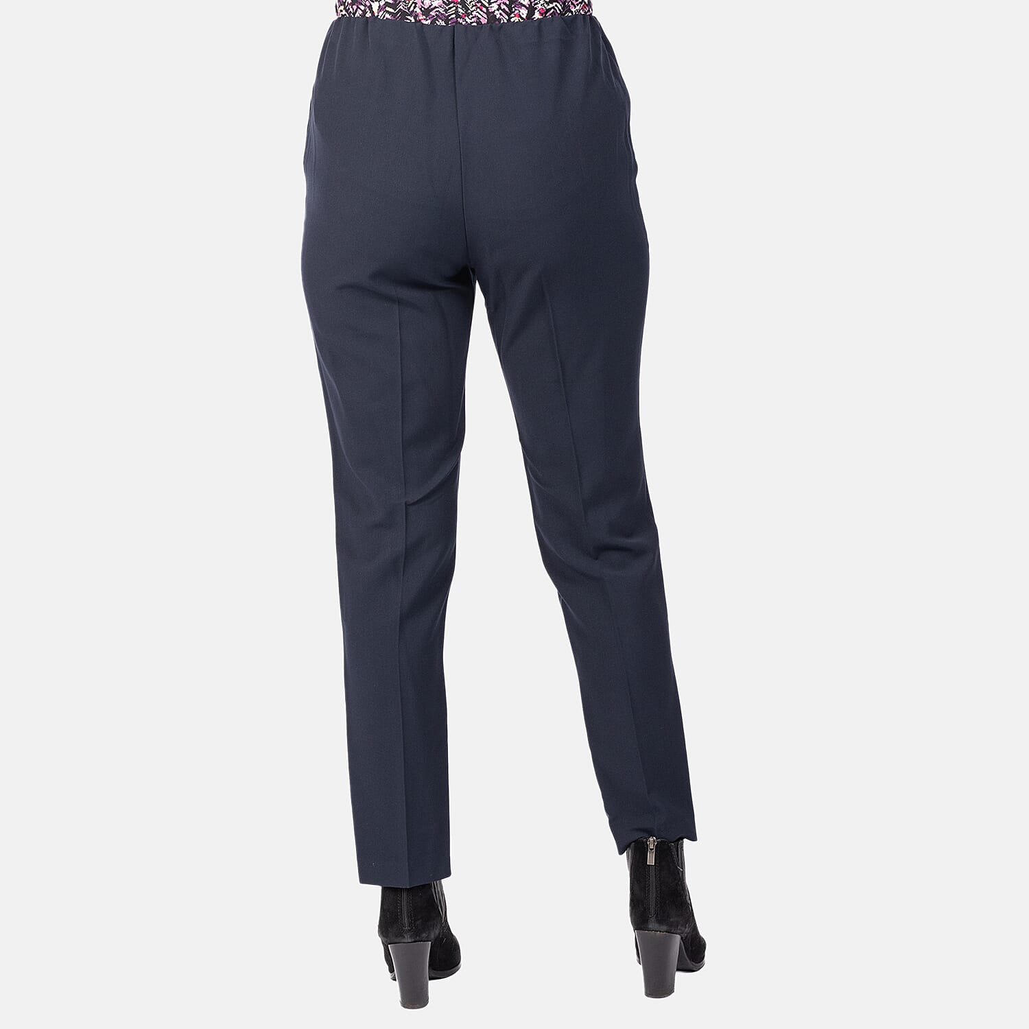 Classic Slim Leg Comfort Trousers (Size 12) - Navy - 7949723 - TJC