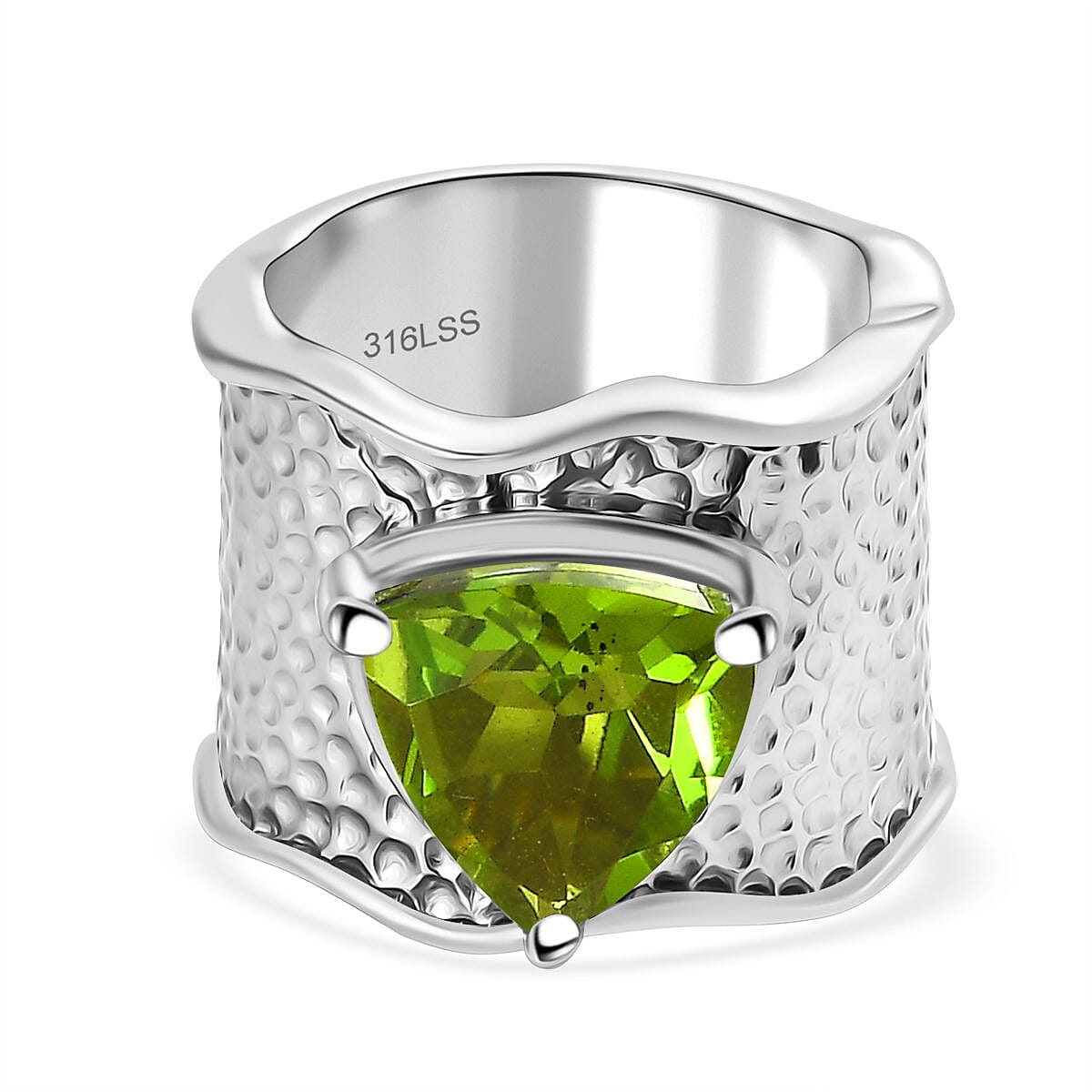 Chartreuse Quartz Solitaire Ring in Silver Tone 4.48 Ct. - 7957829 - TJC