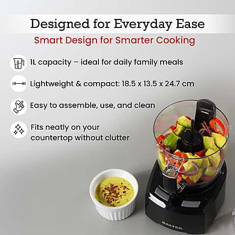 Salter Mini Food Processor Chopper 8-in-1 Cookware Set - 7967062 - TJC
