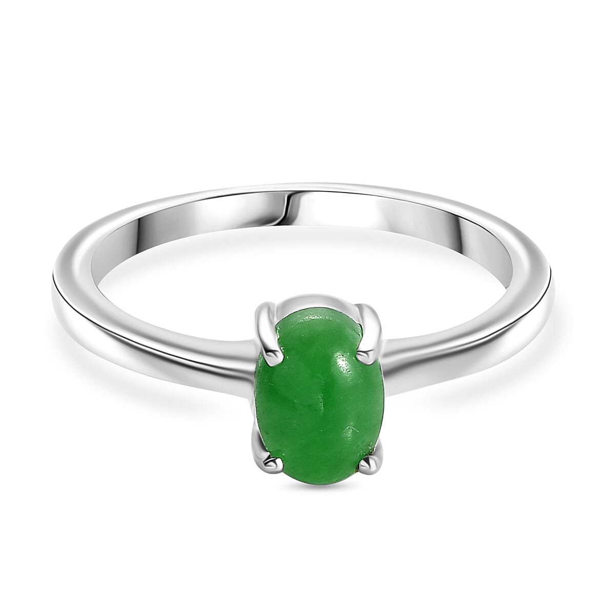 Green Jade Ring in Sterling Silver 1.04 Ct. 7970209 TJC