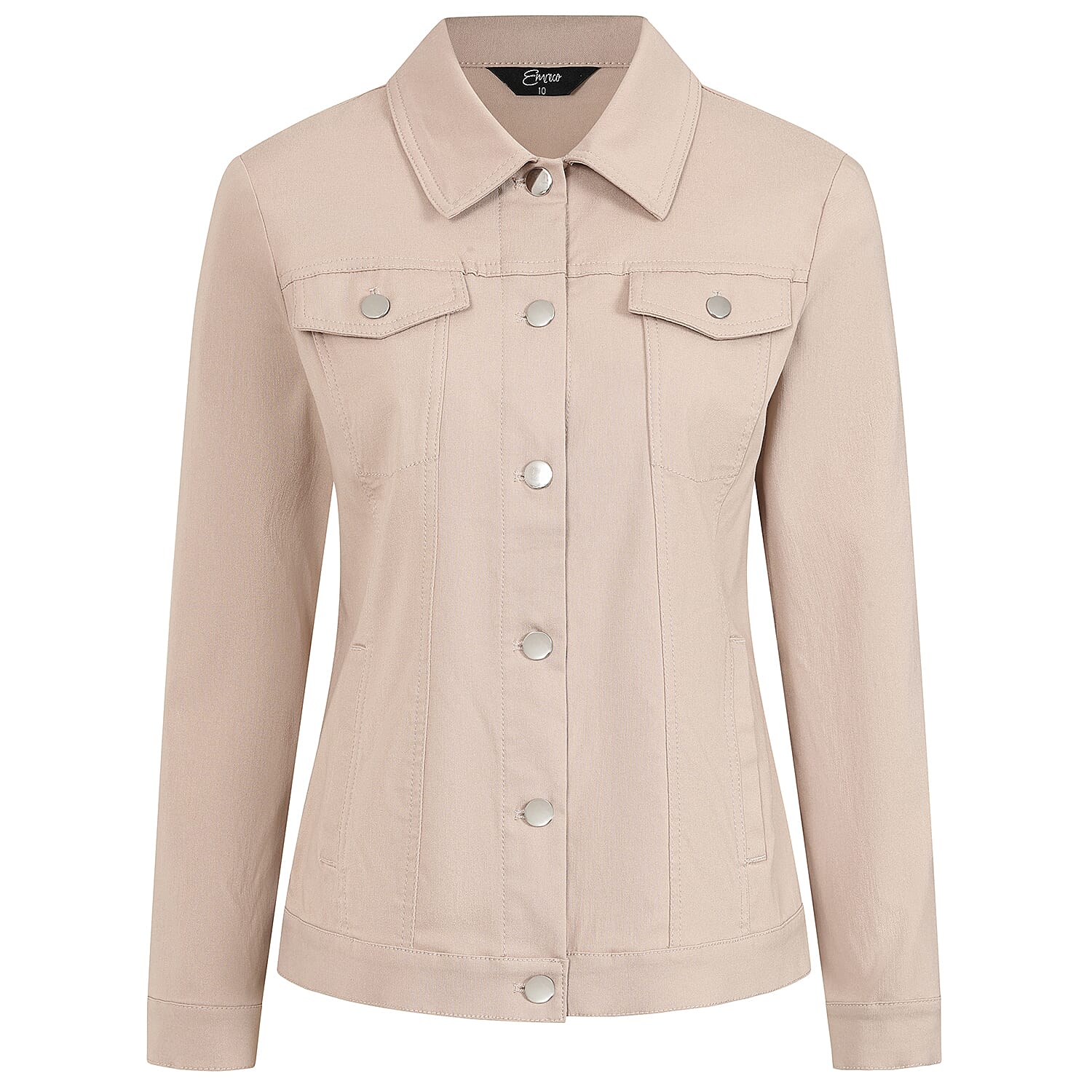 Emreco Stretch Jean-Style Jacket (Size 12) - Soft Almond - 7972850 - TJC