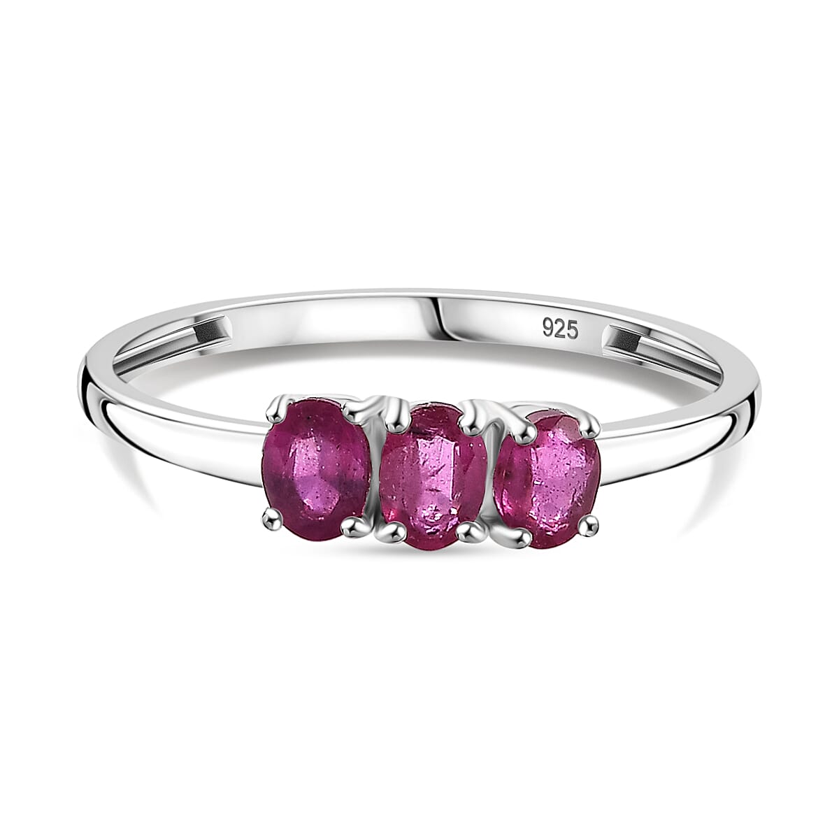 African Ruby Trilogy Ring in Sterling Silver - 7979916 - TJC