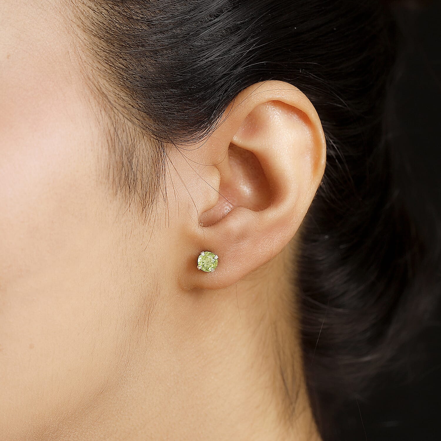 Peridot Earring With Push Back Sterling Silver - 7979976 - TJC