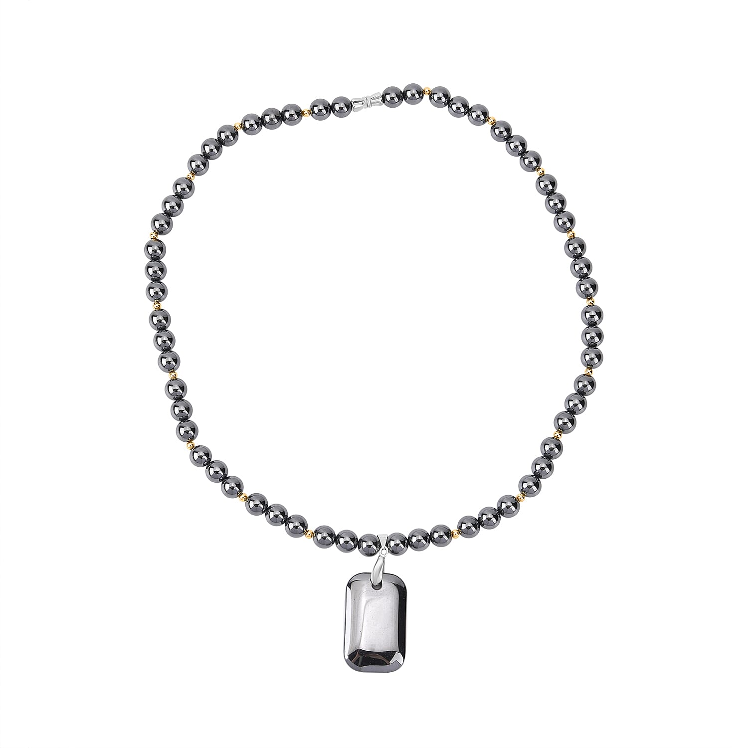 Hematite Necklace With Screw Barrel Clasp (Size - 20) 200.0 Ct. - 7986226 - TJC