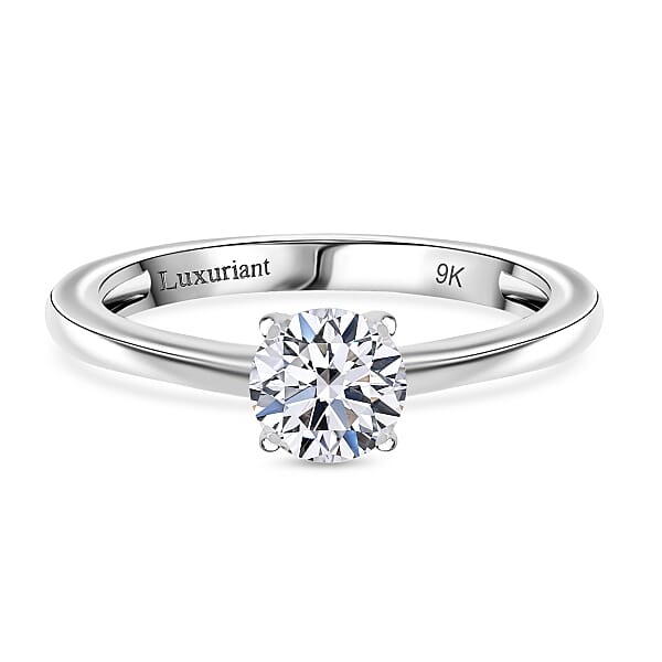 Luxuriant Diamond-1 Ct. Lab Grown Diamond Solitaire Ring in 9K Gold ...