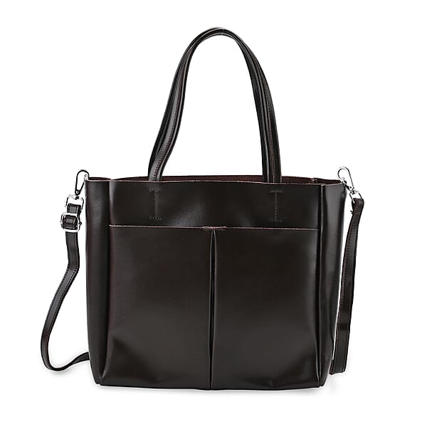 Closeout Deal - 100% Genuine Leather Tote Bag with Shoulder Strap ...
