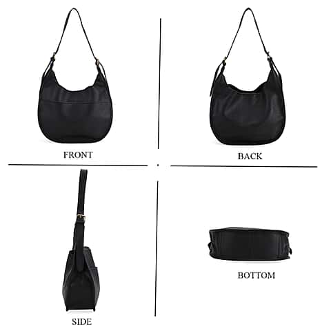 Hobo Crossbody with Detachable Small Cosmetic Bag - Black - 7995173 - TJC