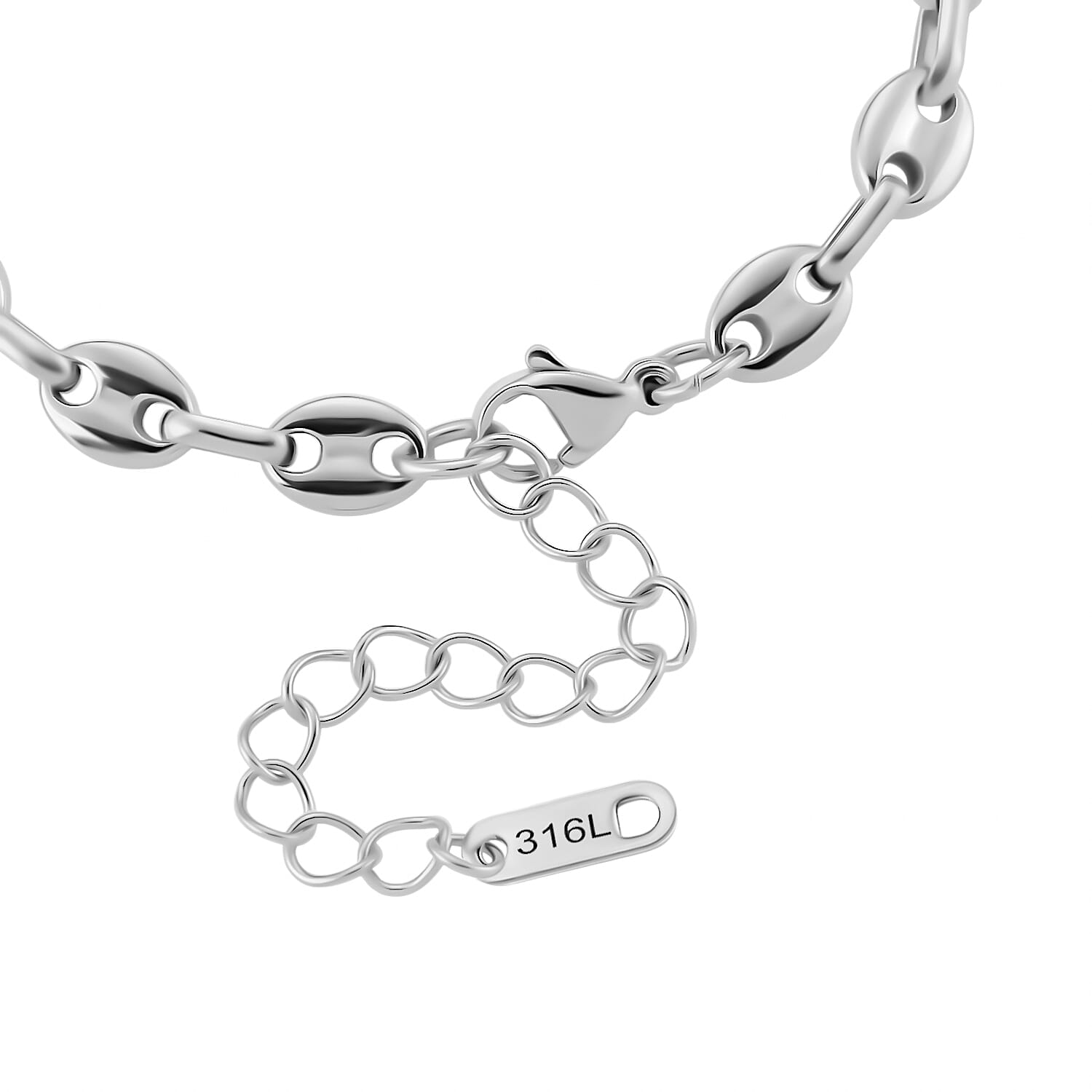 Mariner Bracelet (Size - 7 - 2 Ext) with Lobster Clasp in Silver Tone ...