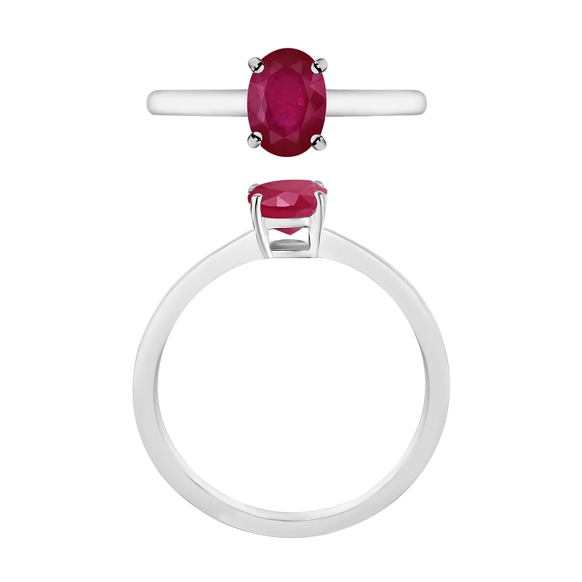 950 Platinum AAAMozambique Ruby Solitaire Ring in Platinum Wt. 5.5 ...