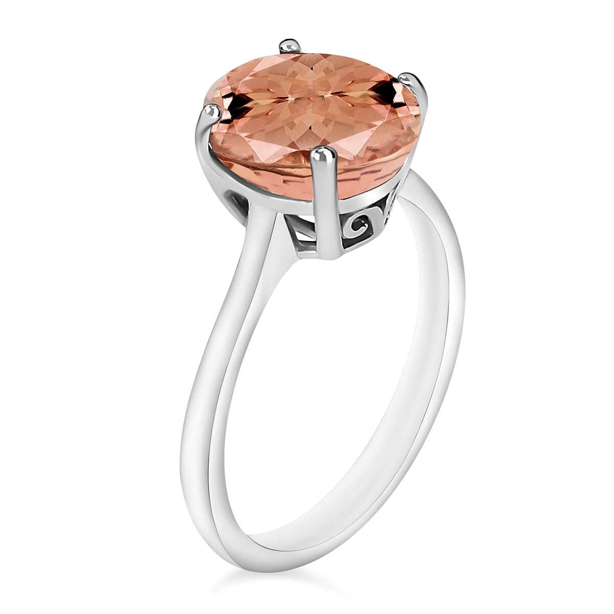 14K Gold AA Pink Morganite Solitaire Ring - 1721898040 - TJC