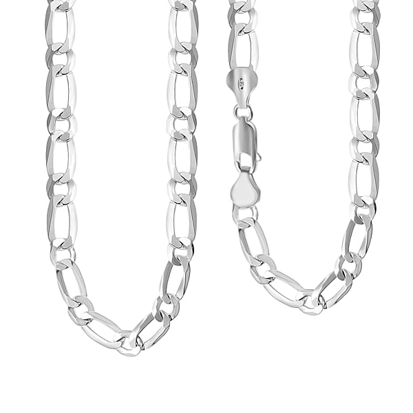 Biggest Silver Closeout - Sterling Silver 5.1MM Figaro Chain With ...