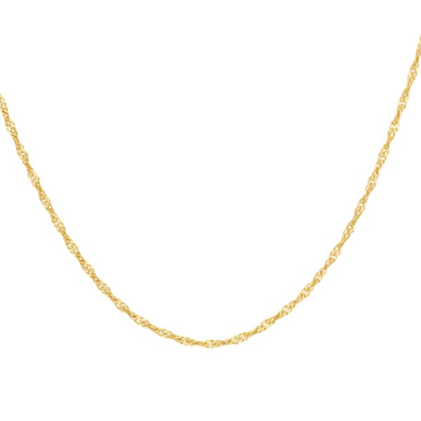 9K Yellow Gold Twist Curb Chain (Size - 18), - 8024963 - TJC
