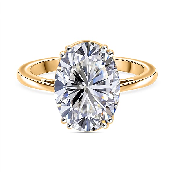 Luxuriant 5 Ct. Lab Grown Diamond Solitaire Ring in 18K Yellow Gold ...