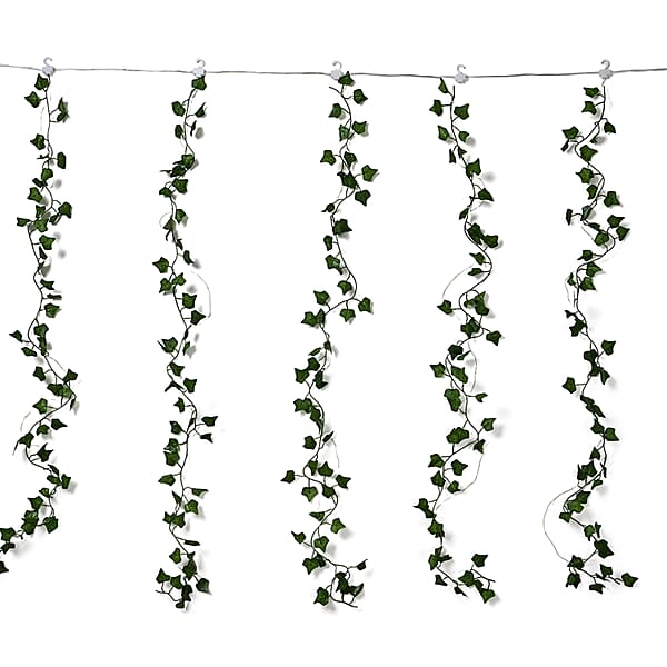 Solar Ivy Leaf String Lights - Green Garland with 160 Warm White LEDs ...