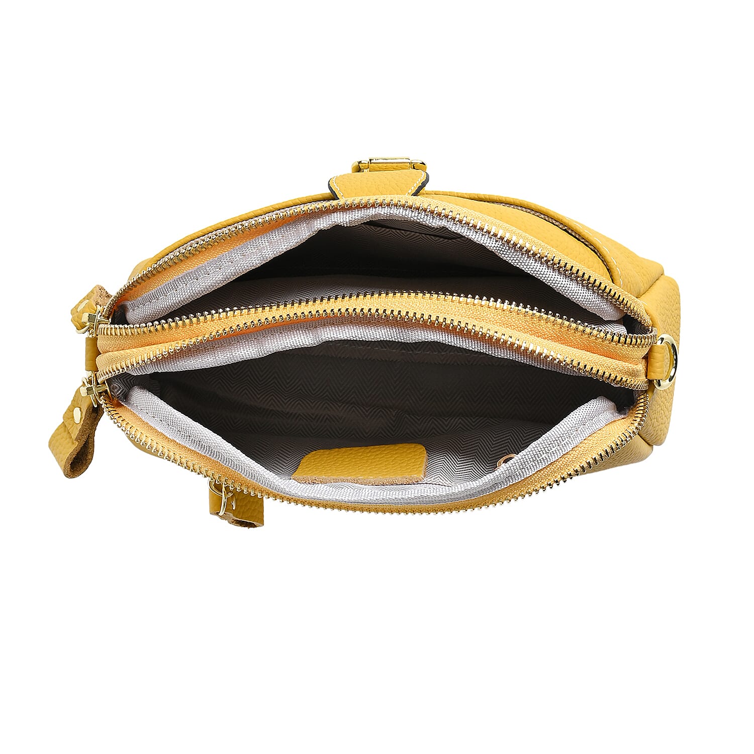Genuine Leather Classic Crossbody Bag - Yellow - 8040397 - TJC