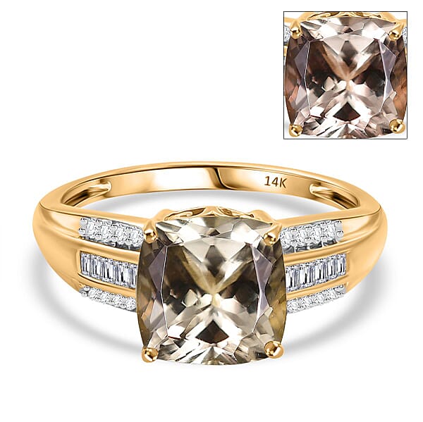 The Royal Cushion - AAA Turkizite (3.55Ct) and Natural White Diamond ...