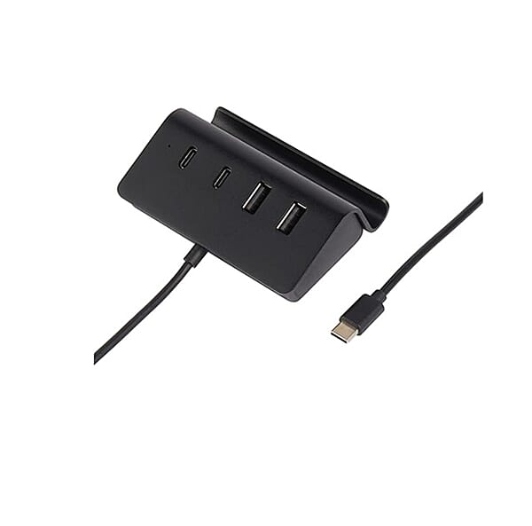 Intempo 4 Port USB Data Hub and Phone Holder - Black - 8051979 - TJC