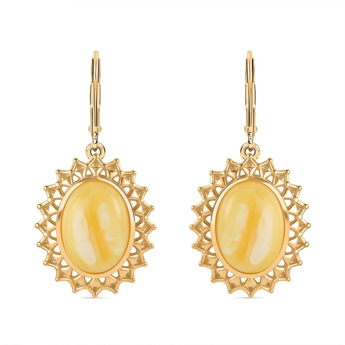 Butterscotch Amber Lever Back Earrings in Gold Plated Sterling Silver ...