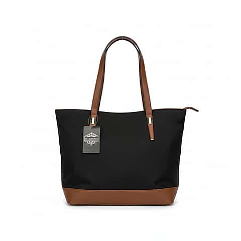 Designer Inspired 2 Toned Tote Bag - Black - 8069411 - TJC