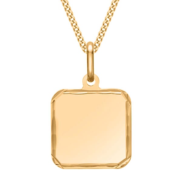 9K Yellow Gold Square Locket Pendant. - 8071968 - TJC