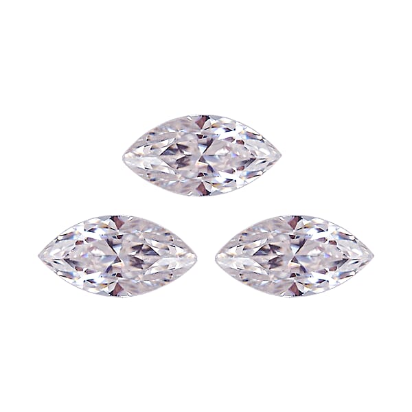 Set of 3 Moissanite Loose Gemstones in Marquee Shape 0.38 Ct. (5x2.5 mm ...