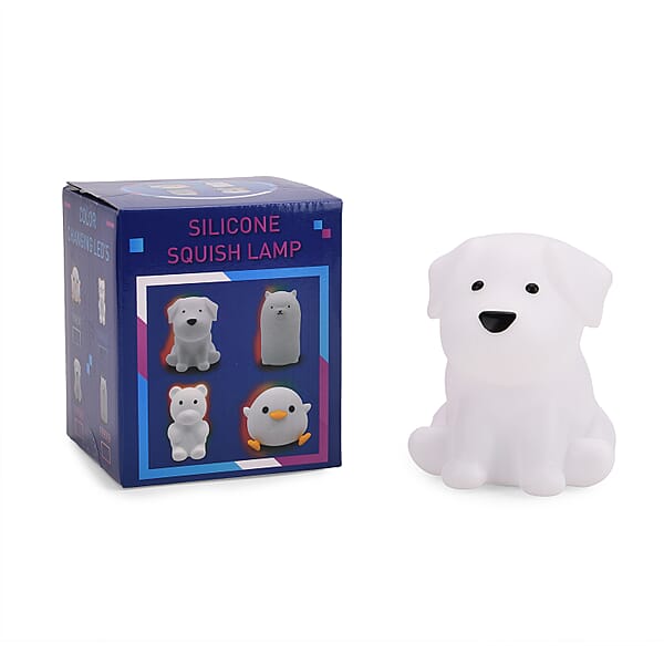 Cute Dog Silicone Colour-Changing Rechargeable Night Light - White ...