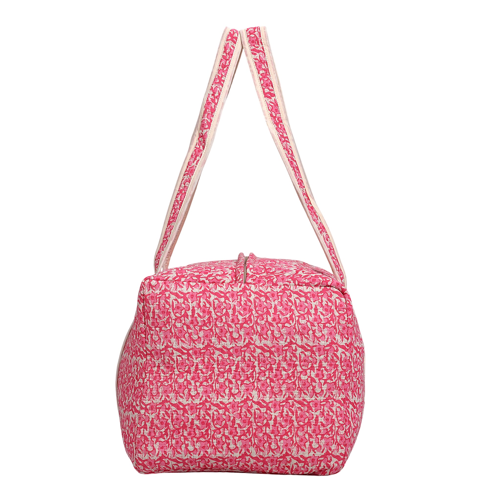 Cotton Quilted Travel Bag with Zipper Closure - 8086599 - TJC