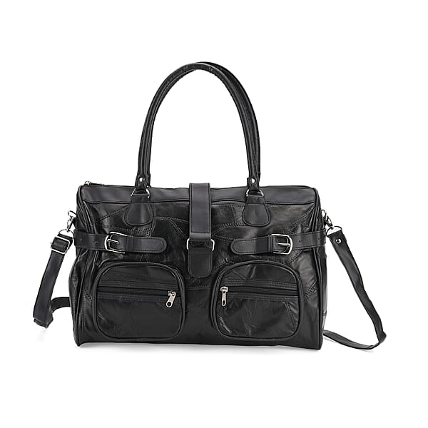 Genuine Leather Multi-Pocket Handbag - Everyday Lifestyle Bag ...