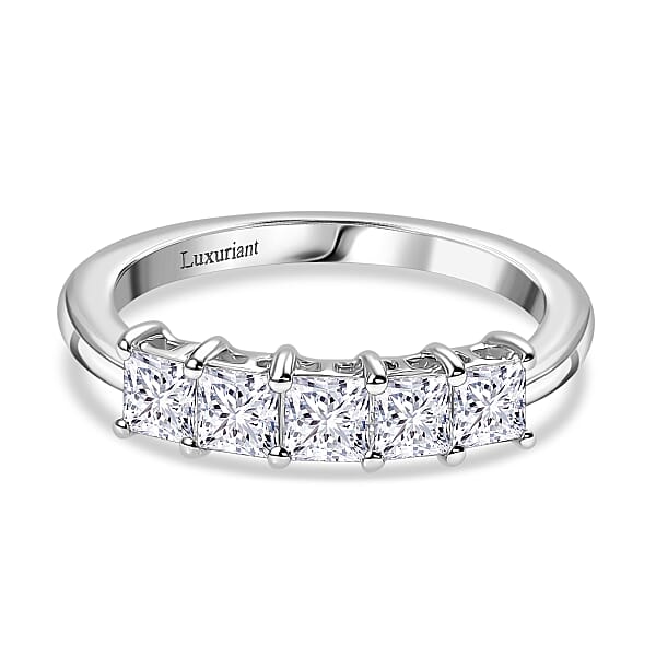 LUXURIANT 1 Ct. Lab Grown Diamond 5 Stone Ring in 950 Platinum SGL ...