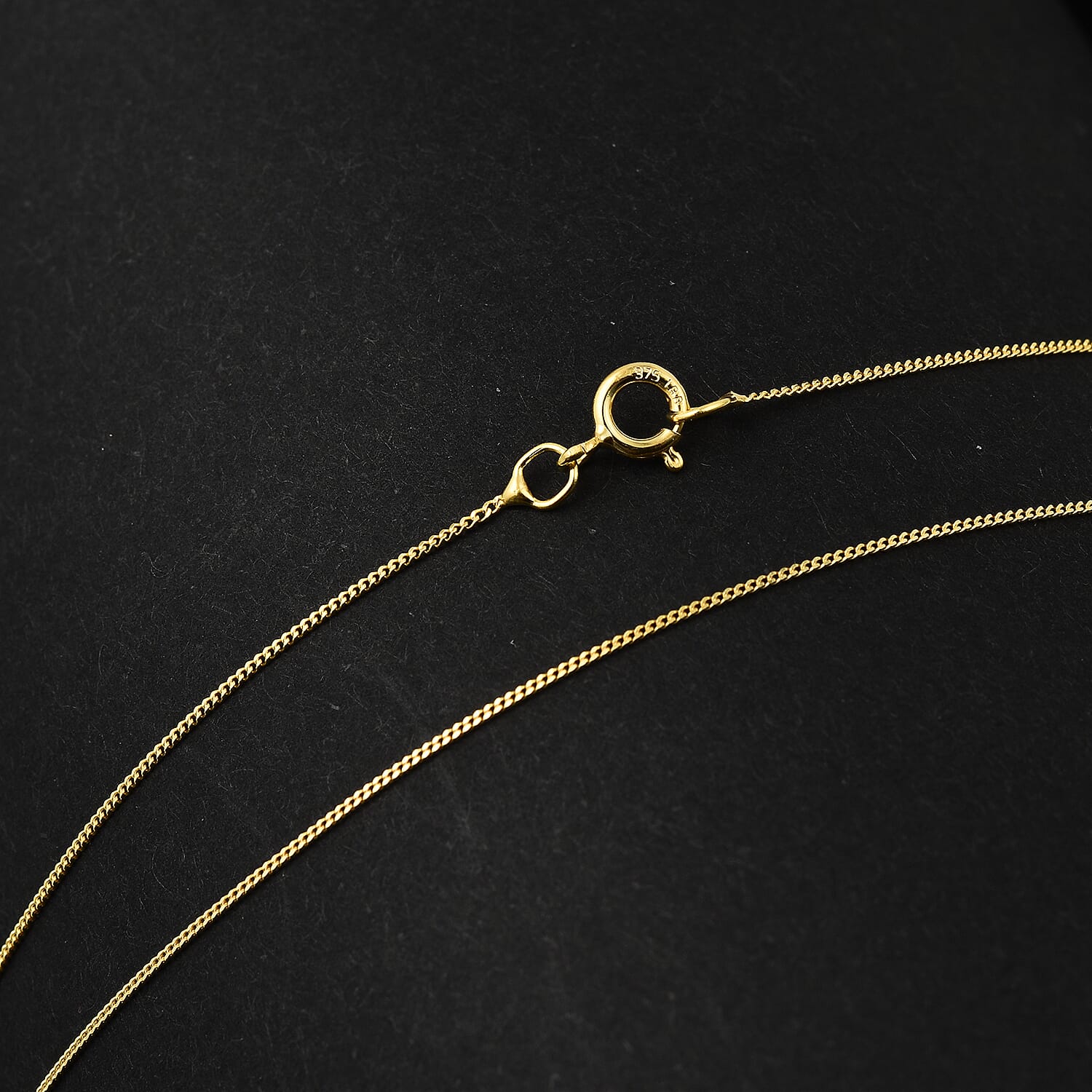 9K Gold 0.6 MM Curb Chain with Spring Ring Clasp 18 Inch Diamond Cut, 0.5 Gms - 8104699 - TJC