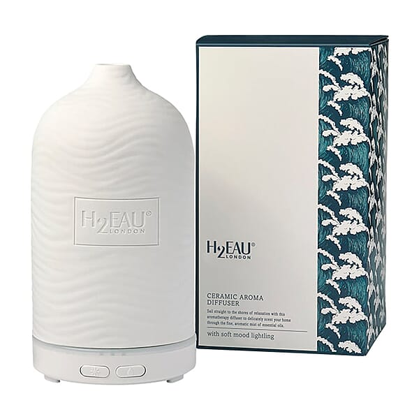 H2EAU Ceramic Aroma Diffuser with 7 Colour Changes - White - 8107345 - TJC