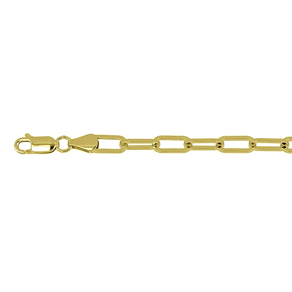 Italian Close Out - Yellow Gold Overlay Sterling Silver Paperclip Chain ...