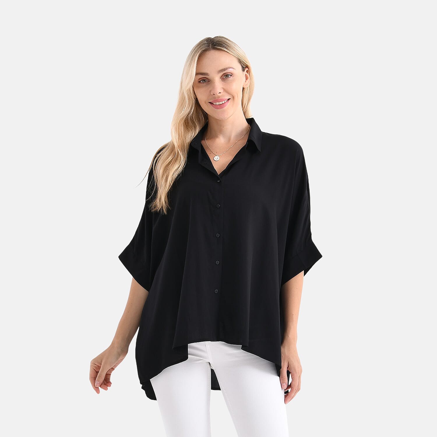LA MAREY Womens Viscose Relaxed Fit Button Down Shirt (Size - 18 to 24 ...