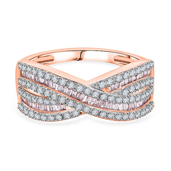 MONSTER DEAL 9K Rose Gold SGL Certified Pink Diamond and White Diamond ...