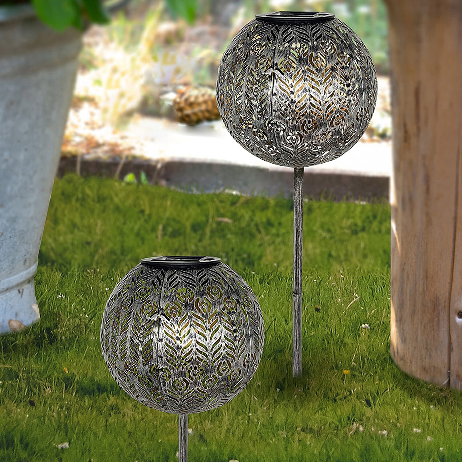 LED Solar Garden Ball Lights- Black - 8132376 - TJC