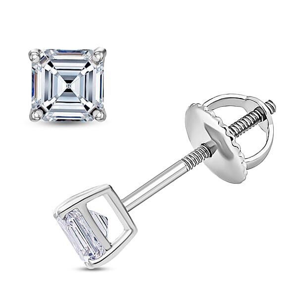 LUXURIANT 950 Platinum SGL Certified (VS/E-F) Asscher Cut Lab Grown ...