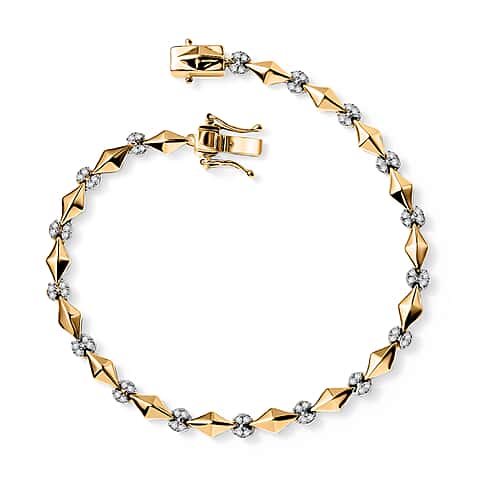 GP Milano Collection - White Diamond Linking Bracelet (Size 7.5) with ...