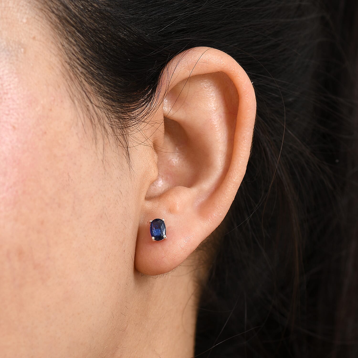 Natural Kashmir Kyanite Solitaire Stud Push Post Earring Sterling ...