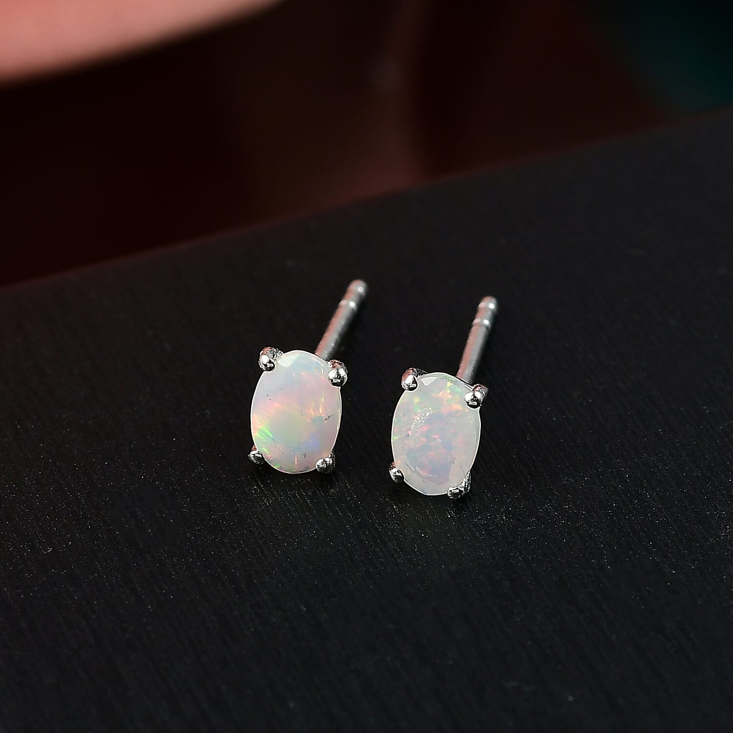 Ethiopian Opal Solitaire Stud Push Post Earring Sterling Silver ...