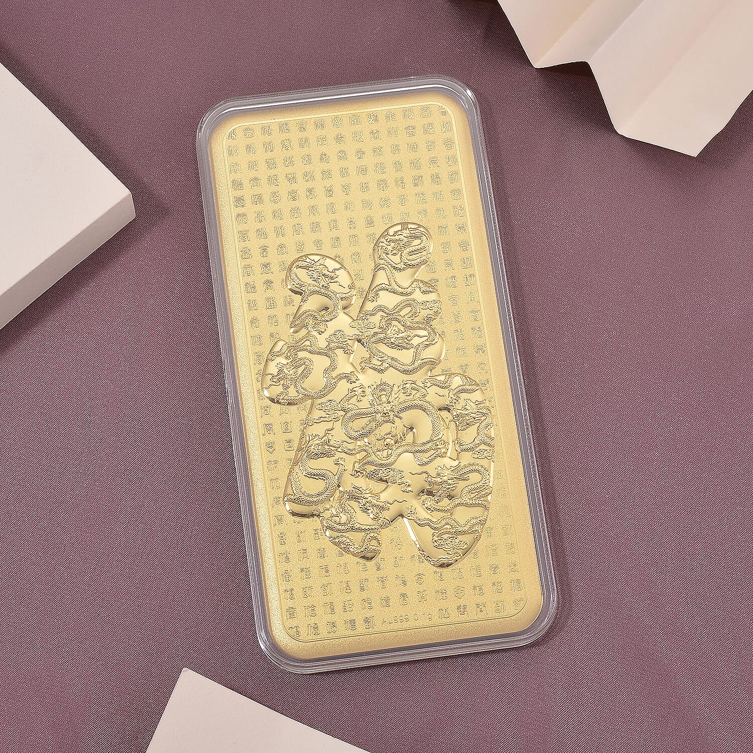 24K Gold (99.9% Purity) Fu Symbol and Dragon Collectable - 8165977 - TJC